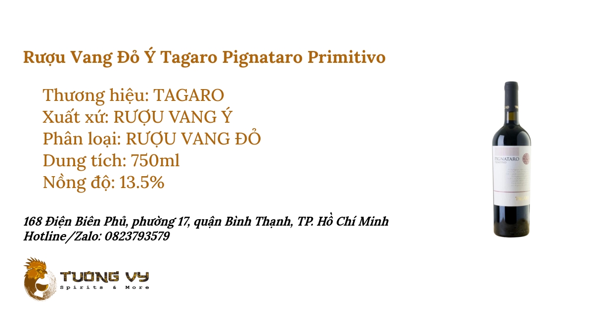 Rượu Vang Tagaro Pignataro Primitivo