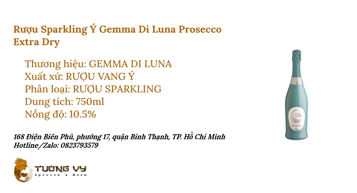 Rượu Sparkling Ý Gemma Di Luna Prosecco Extra Dry