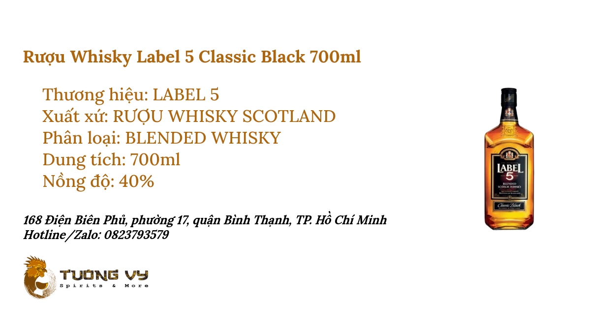 Rượu Whisky Label 5 Classic Black 700ml