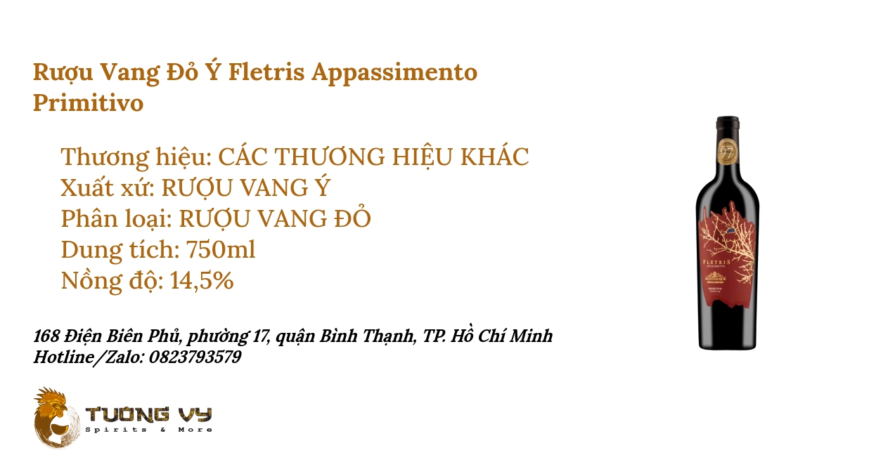 Rượu Vang Đỏ Ý Fletris Appassimento Primitivo
