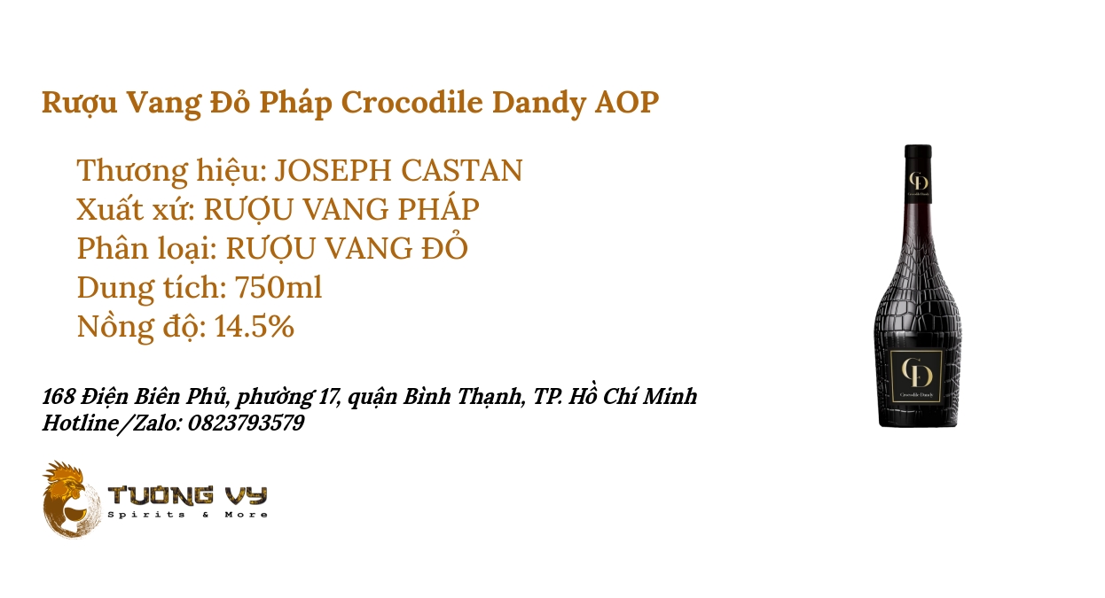 Rượu Vang Đỏ Pháp Crocodile Dandy AOP