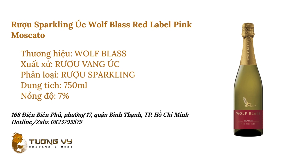 Rượu Sparkling Úc Wolf Blass Red Label Pink Moscato