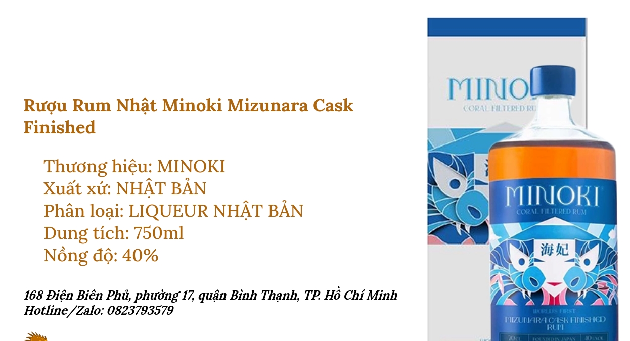 Rượu Rum Nhật Minoki Mizunara Cask Finished