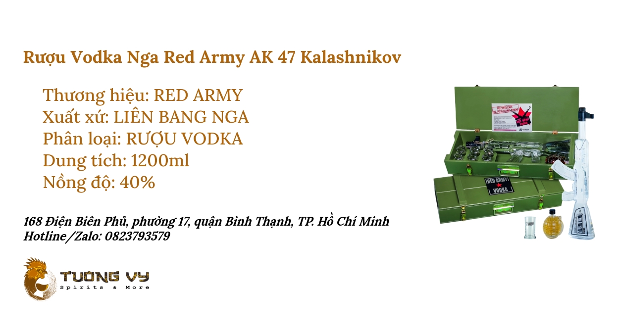 Rượu Vodka Nga Red Army AK 47 Kalashnikov