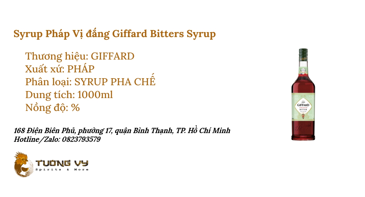 Syrup Pháp Vị đắng Giffard Bitter Syrup