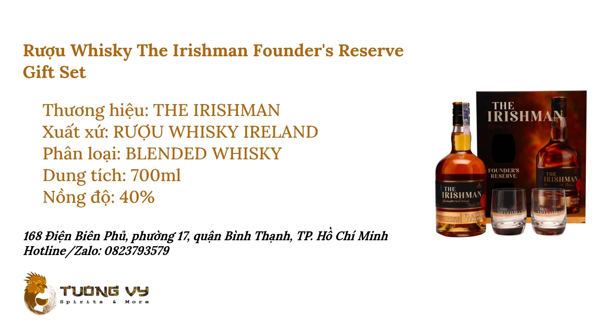 Rượu Whisky The Irishman Founder's Reserve Gift Set