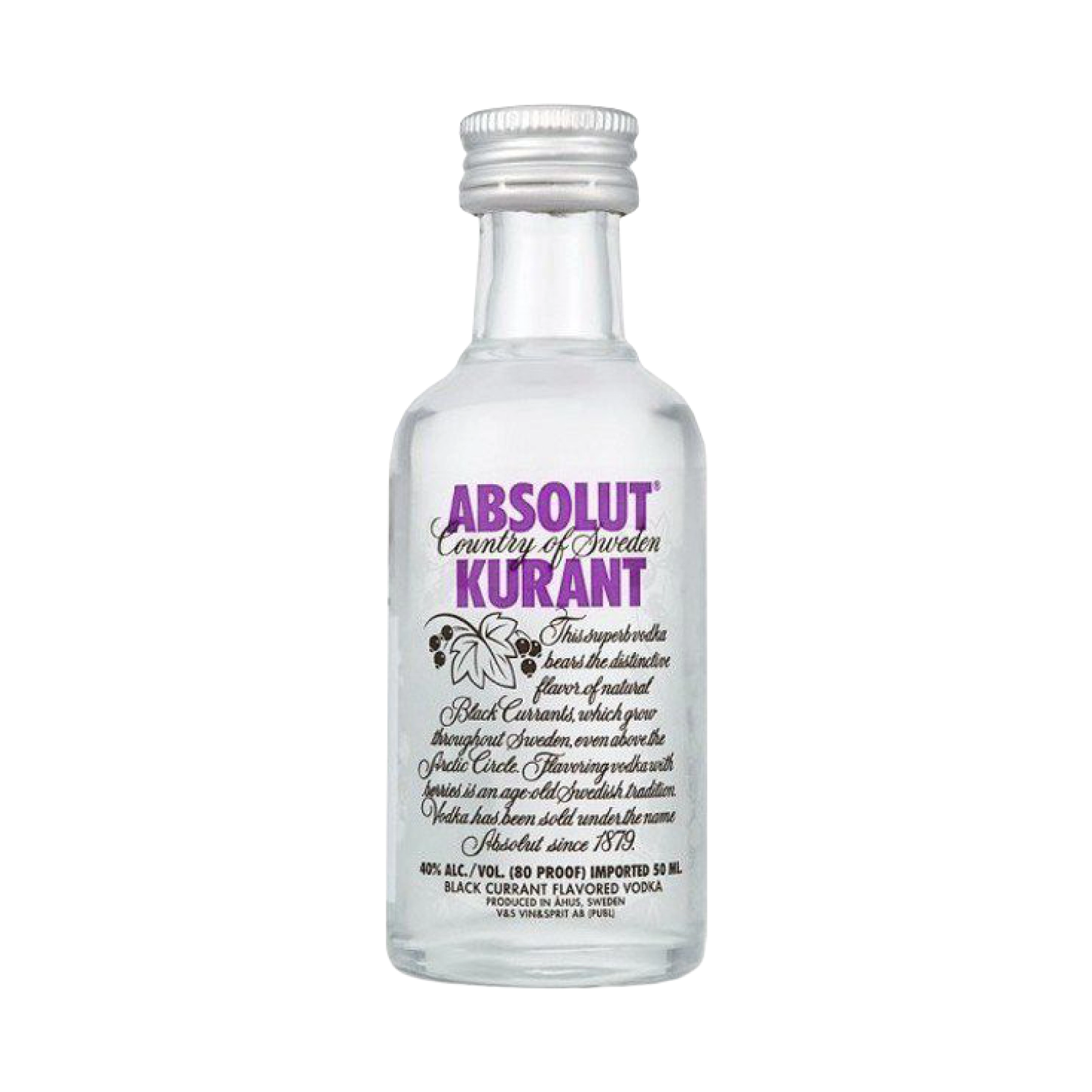 Rượu Vodka Thụy Điển mini Absolut Kurant 50ml (Nho)