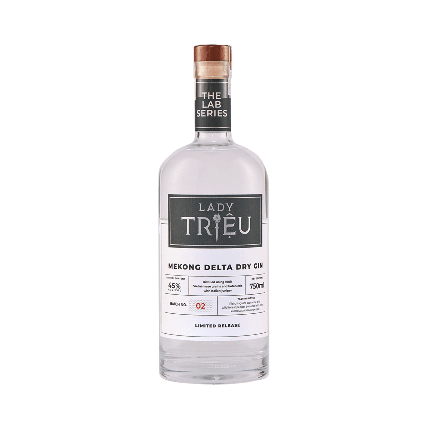 Rượu Gin Việt Nam Lady Triệu Mekong Delta Dry Gin 750ml