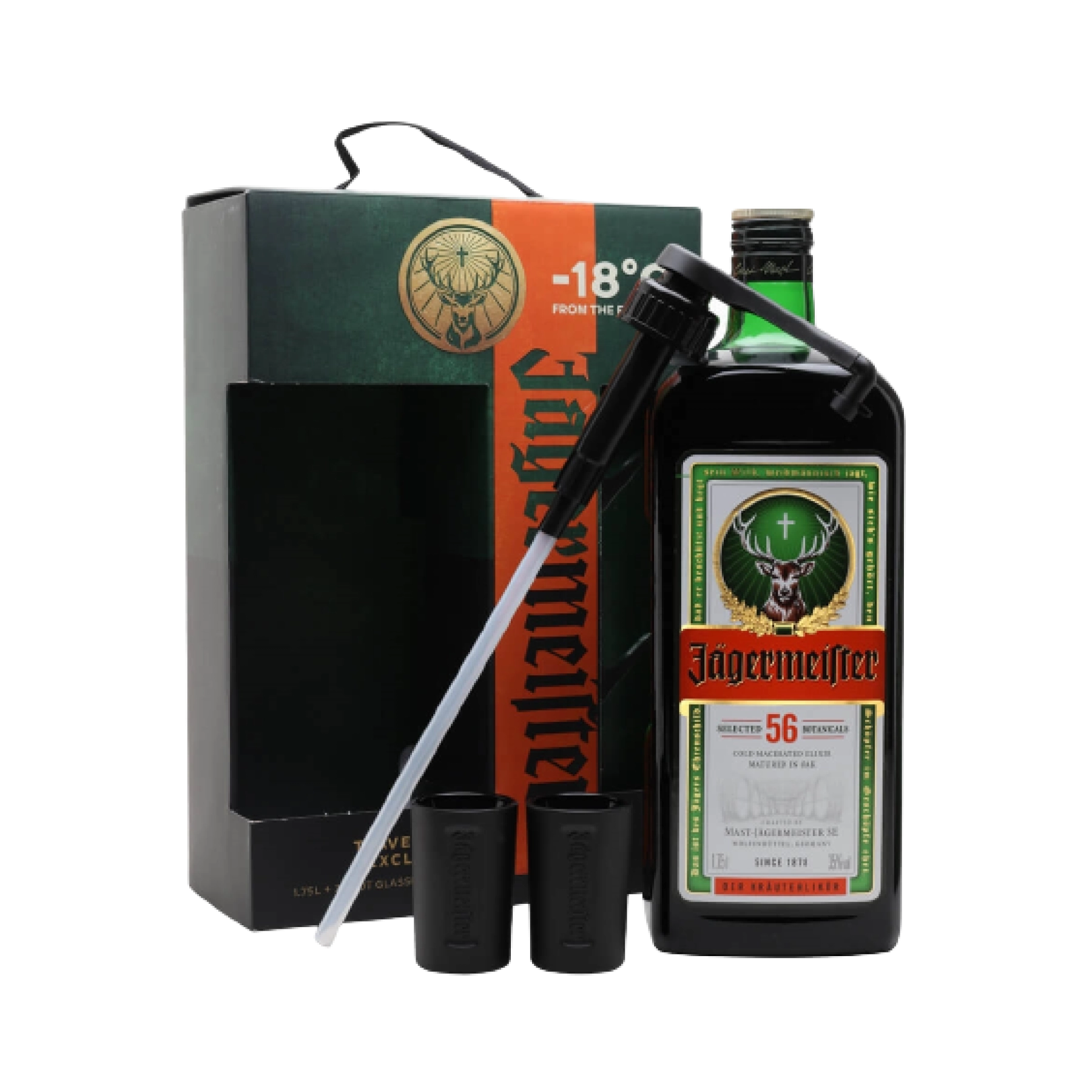 Rượu Jagermeister Phiên Bản Magnum Kèm Vòi Rót + 2 Ly