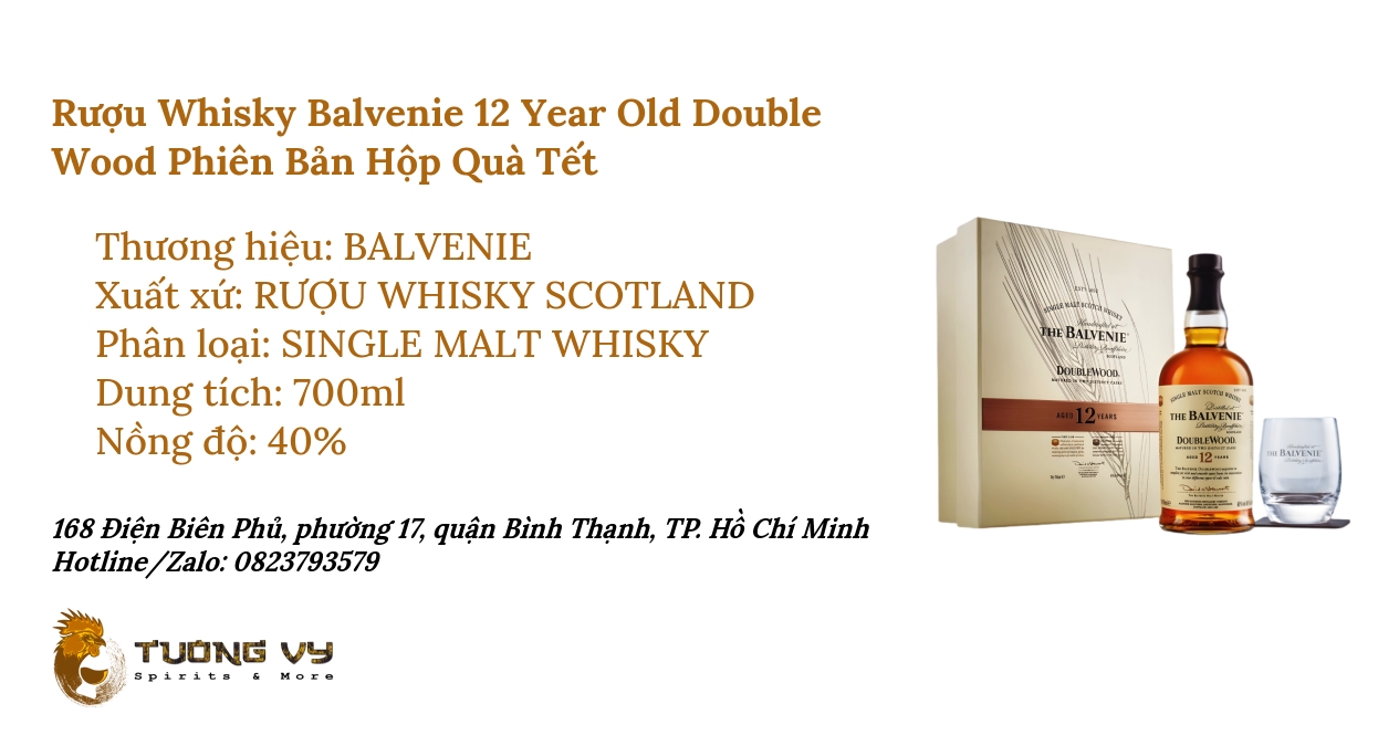 Rượu Whisky Balvenie 12 Year Old Double Wood Phiên Bản Hộp Quà Tết