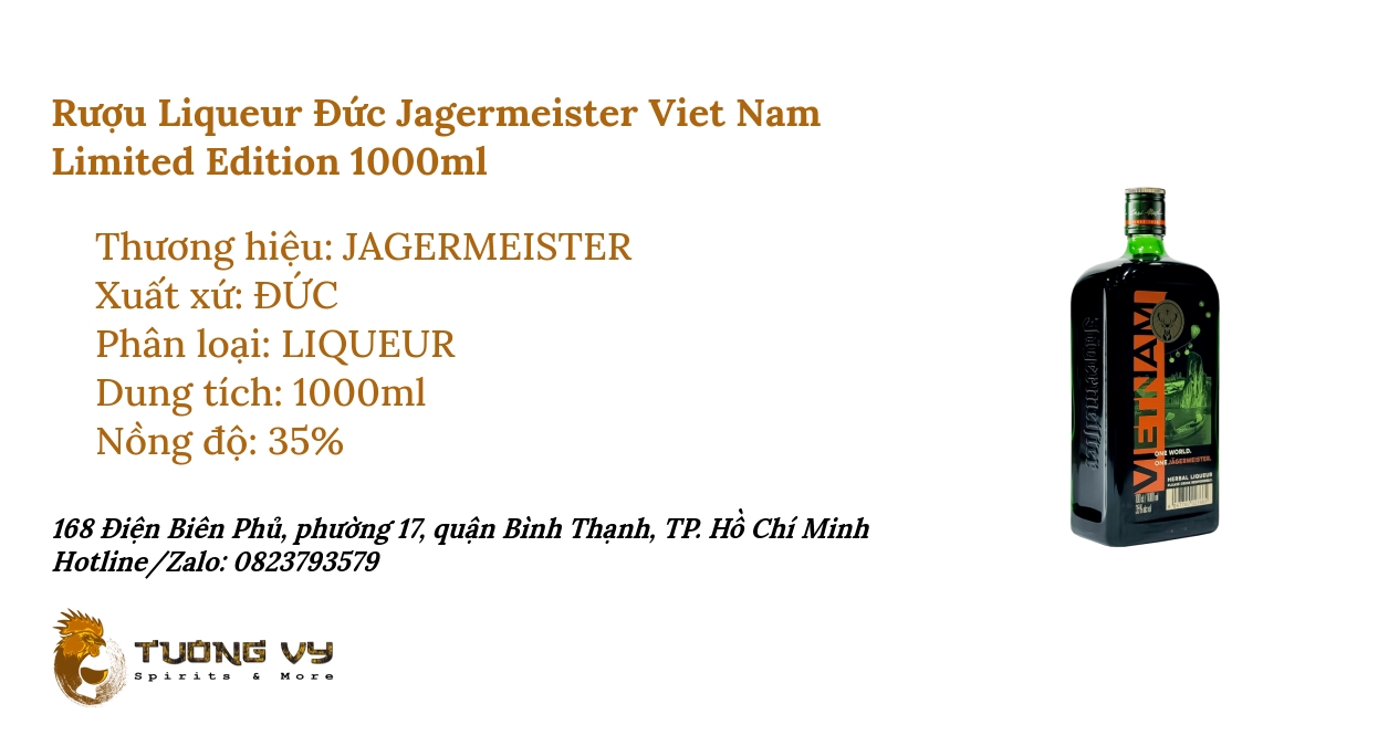 Rượu Liqueur Đức Jagermeister Viet Nam Limited Edition 1000ml