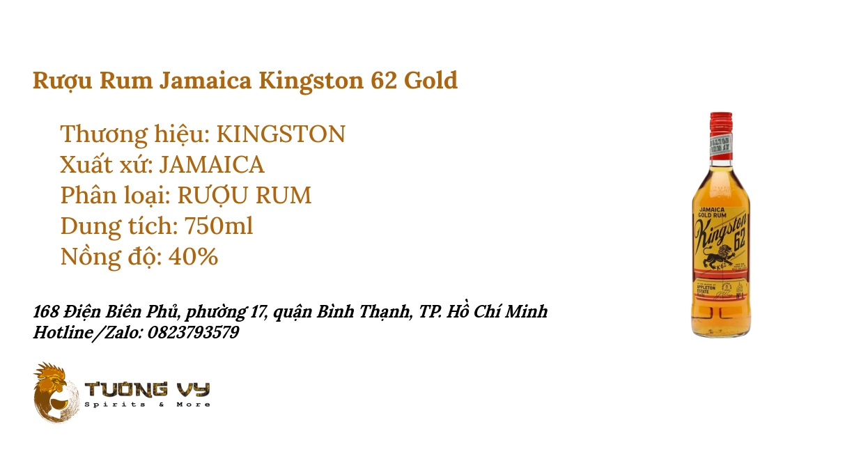 Rượu Rum Jamaica Kingston 62 Gold