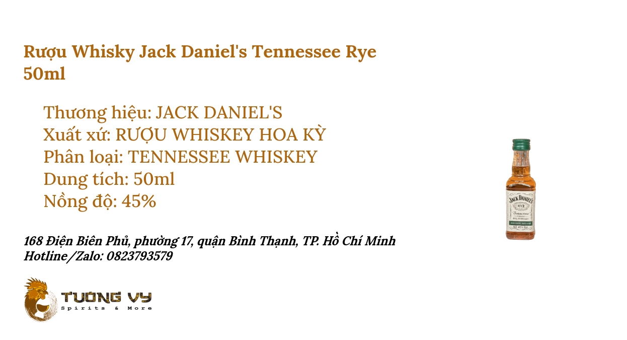 Rượu Whisky Jack Daniel's Tennessee Rye 50ml
