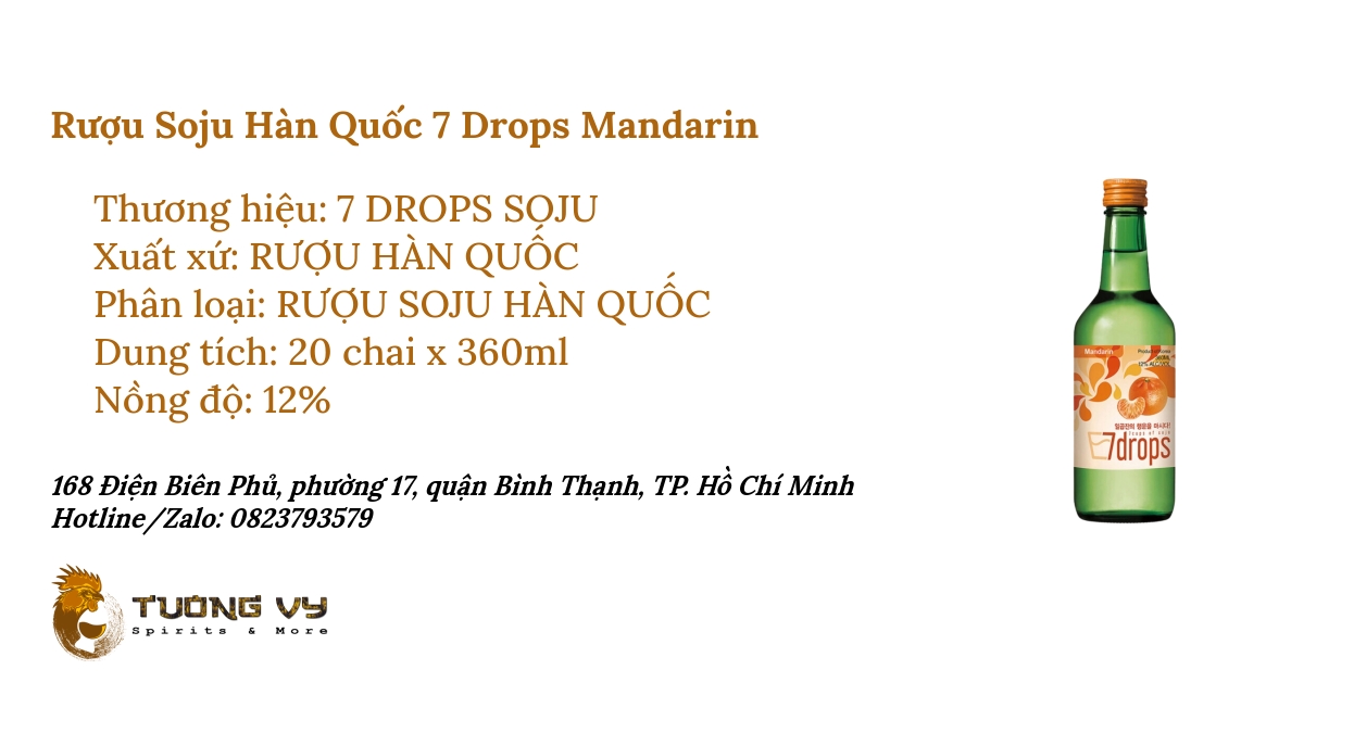 Rượu Soju Hàn Quốc 7 Drops Mandarin