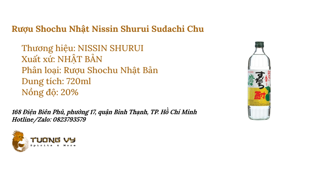 Rượu Shochu Nhật Nissin Shurui Sudachi Chu